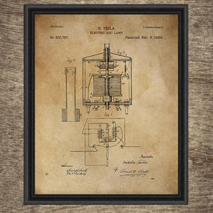 Tesla Set of 6 Vintage Posters, Tesla Patent Print, Tesla Poster, Tesla ...