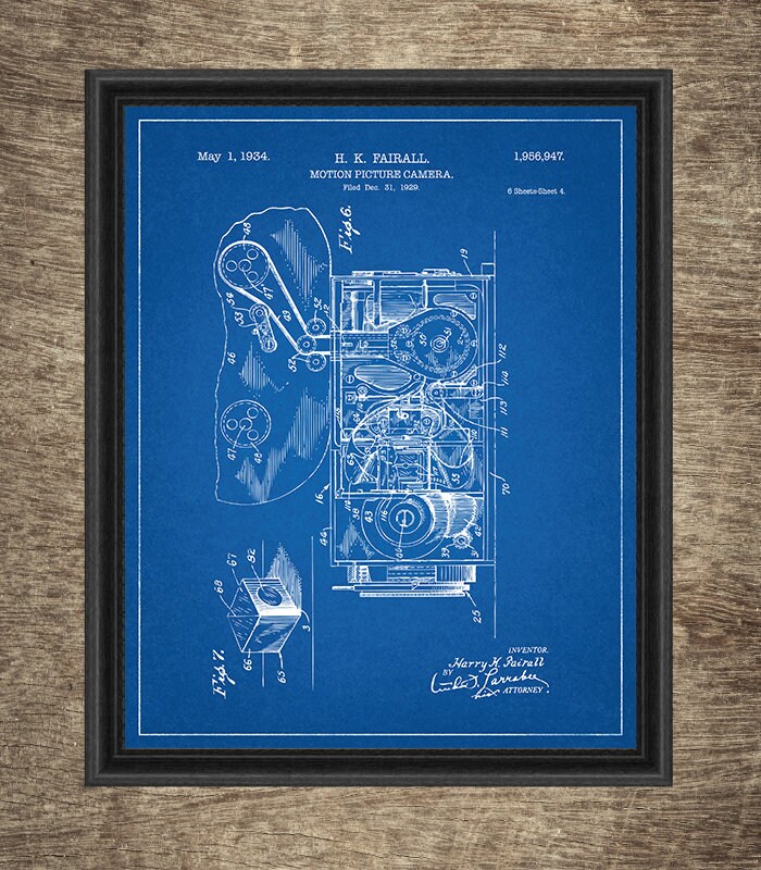Motion Picture Camera Blueprint Camera Blueprint Film Reel | Etsy
