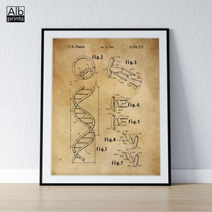 DNA and RNA Genetics Patent Printable, Printable Blueprint, Science ...