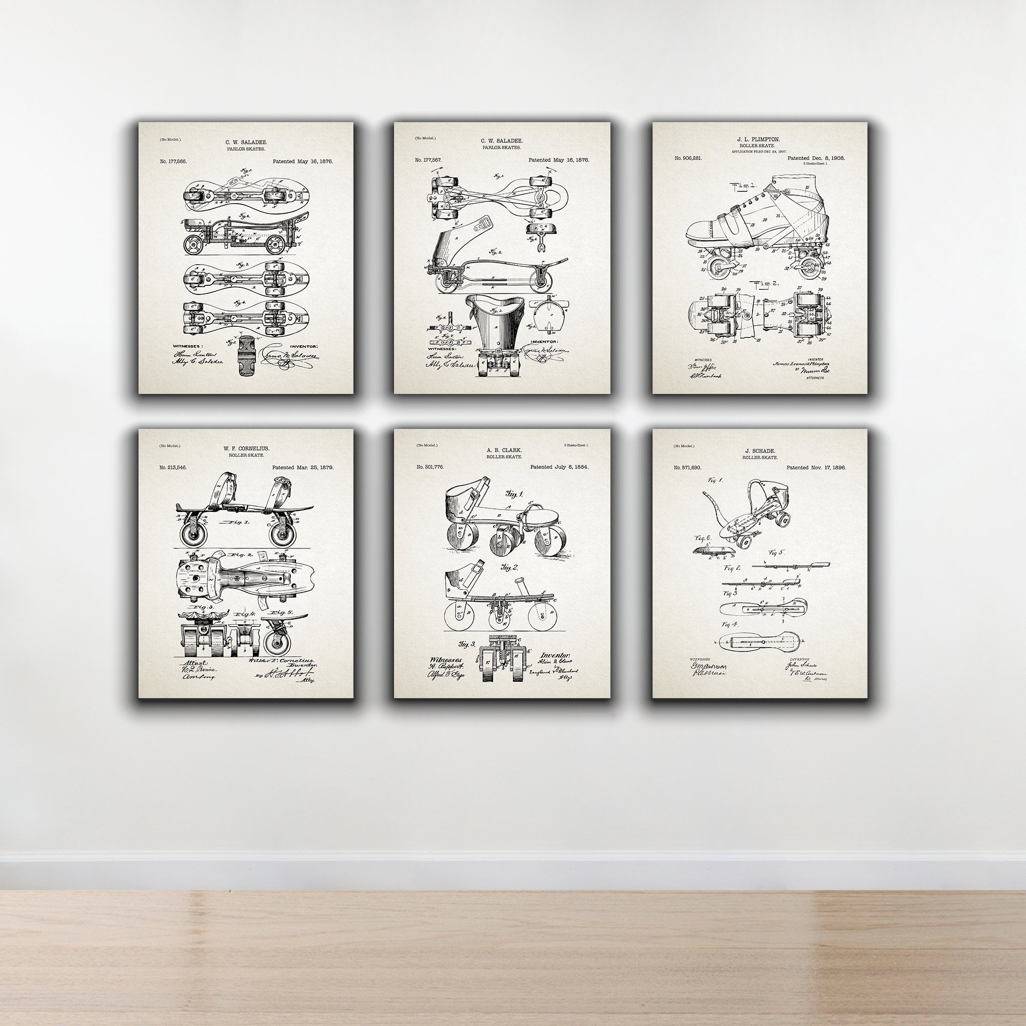 Roller Skates Set of 6 Designs Roller Skate Decor Roller - Etsy