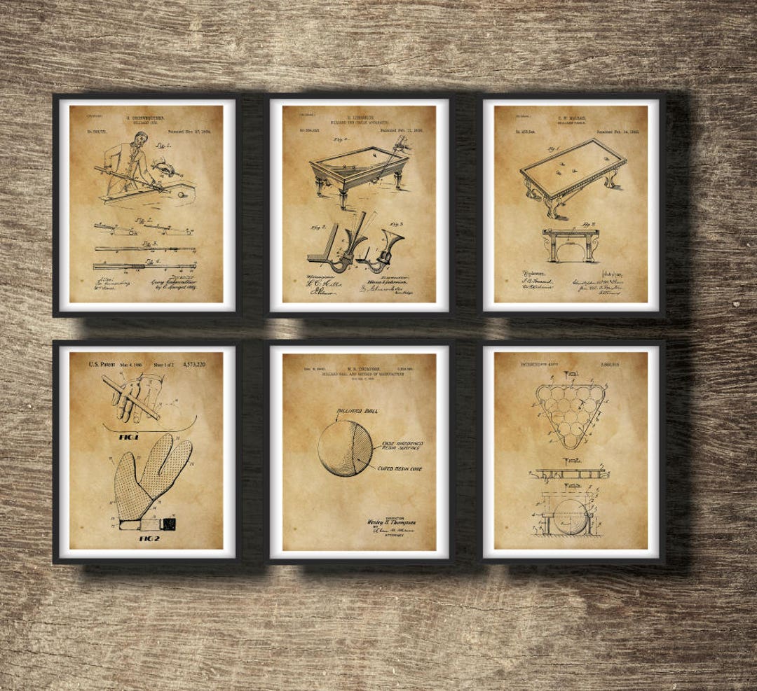 Billiard Patent | Snooker Gift | Snooker Wall Decor | Billiards Wall ...