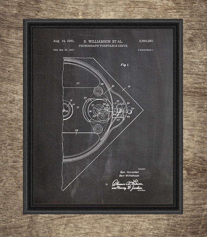 Music Poster Set of 6 Designs Phonograph Patent Music Room - Etsy