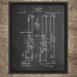 Brass Instrument Patent, Brass Instrument Decor, Brass Instrument ...
