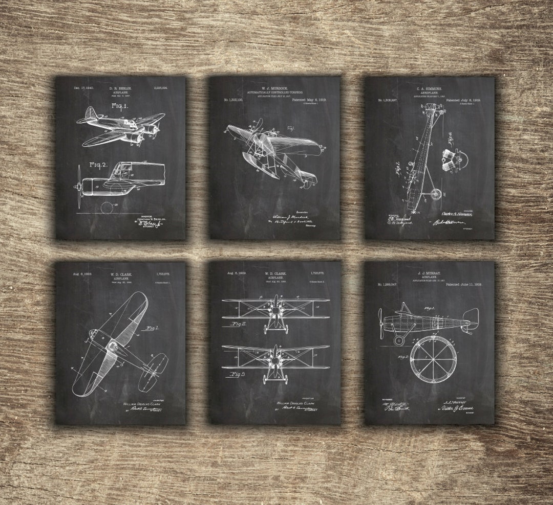 Flying Decor Set of 6 Posters, Vintage Flying Decor, Pilot Gift, Pilot ...