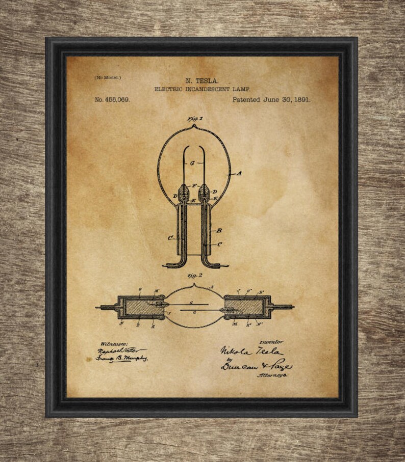 Tesla Print Set of 6 Inventions Tesla Blueprint Tesla Art - Etsy
