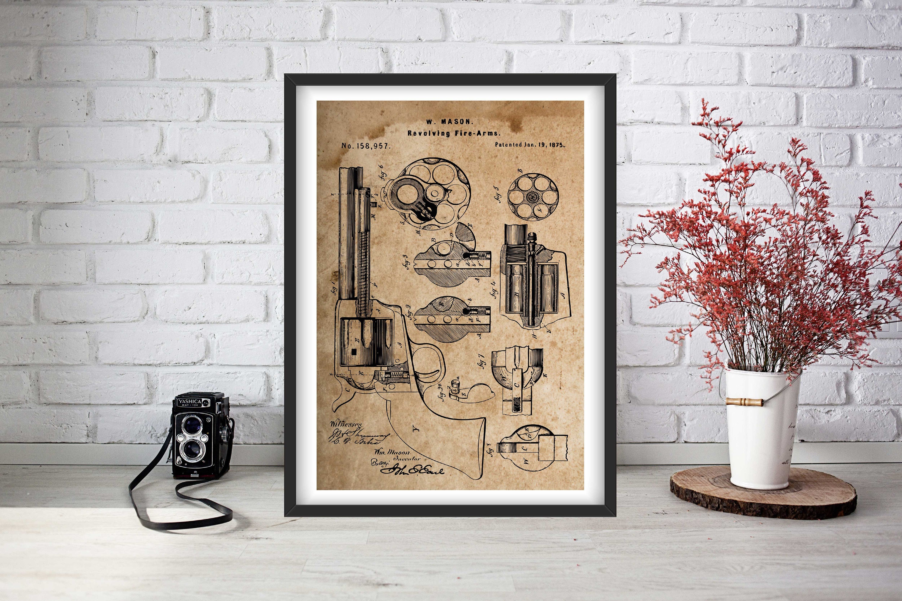 Revolver Patent Set of 2 Revolver Poster Gun Patent Gun - Etsy