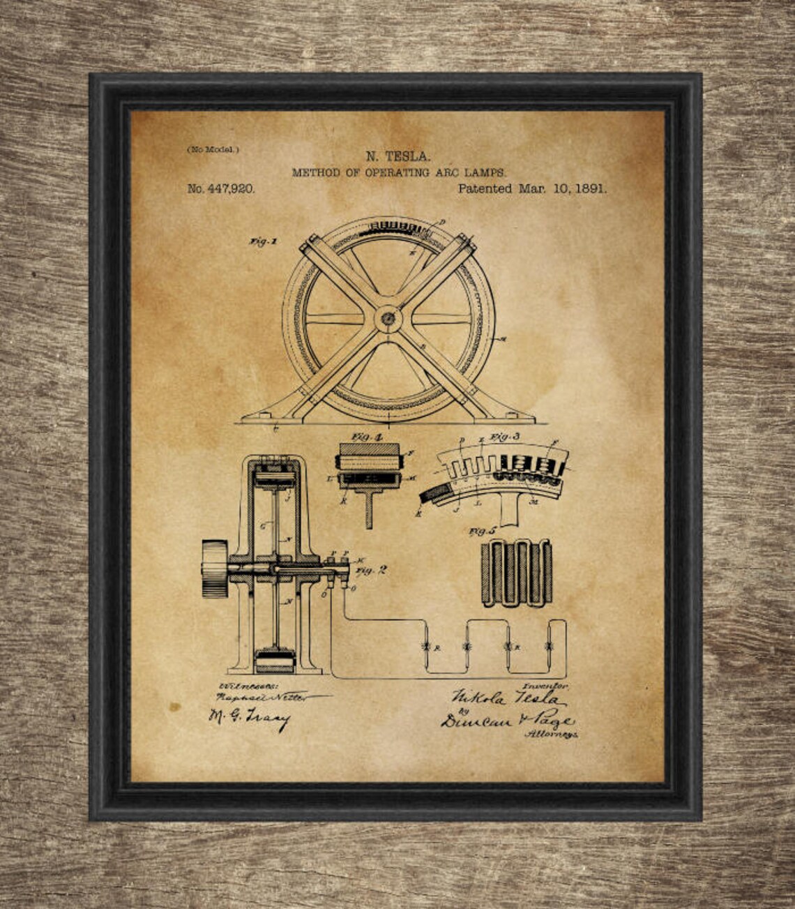 Tesla Print Set of 6 Inventions Tesla Blueprint Tesla Art | Etsy