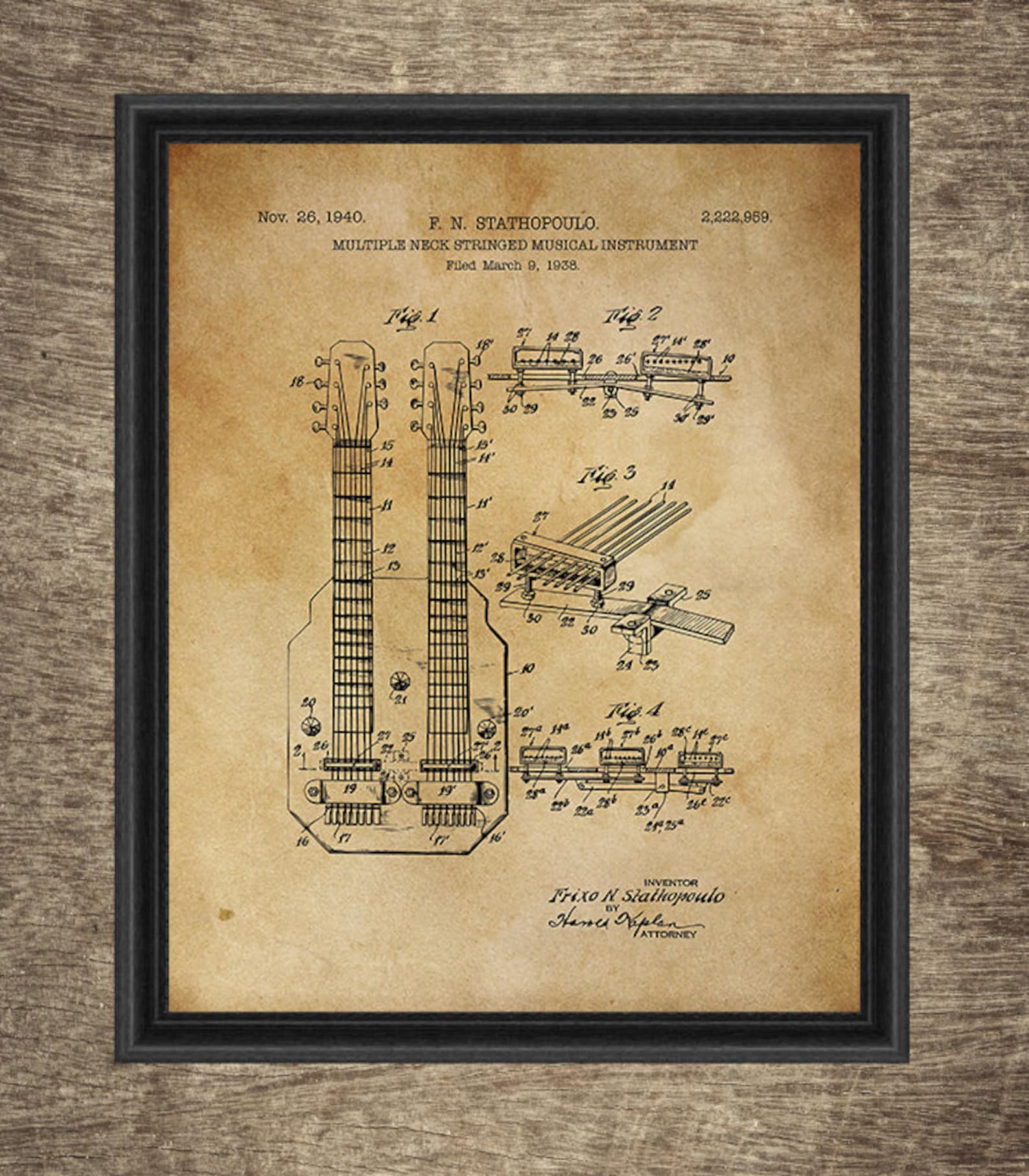Vintage Electric Guitar Poster Electric Guitar Set of 6 | Etsy