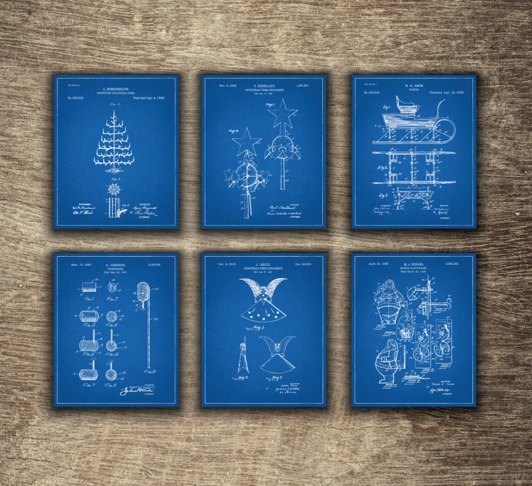 Christmas Collection of 6 Blueprints, Christmas Tree Blueprint ...