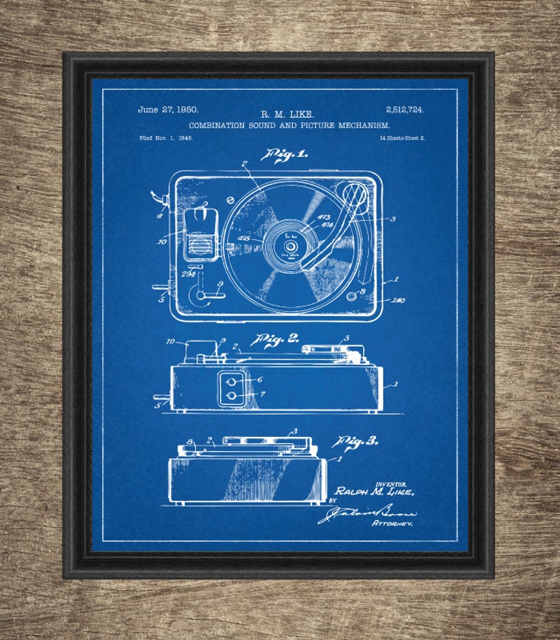 Sound Recording Blueprint Set of 4 Prints Musician Blueprint | Etsy