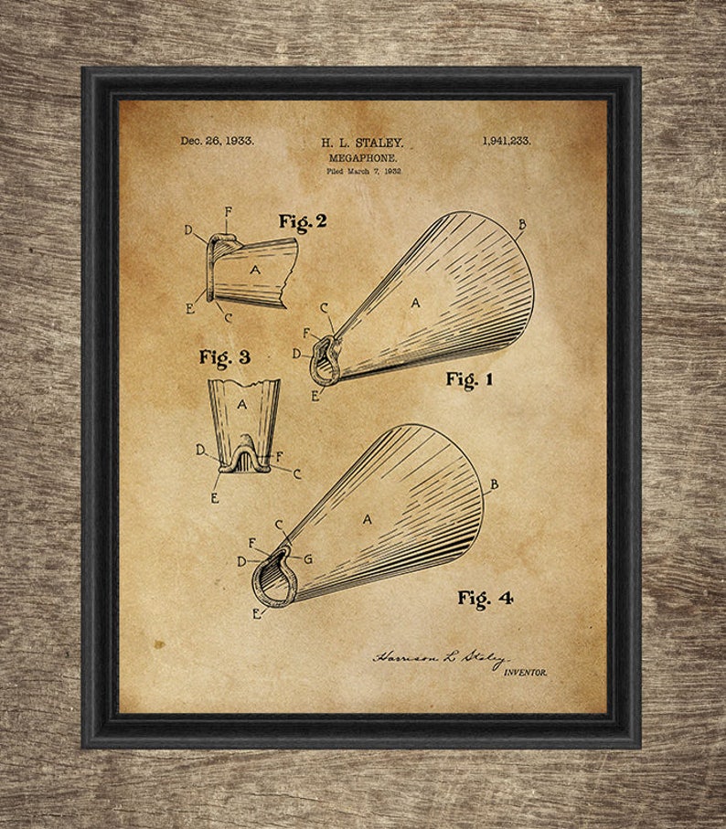 Megaphone Patent Megaphone Print Megaphone Poster Megaphone | Etsy