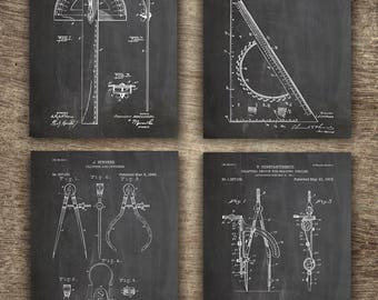 Architect Tool Patent Set of 4 Prints Architectural Tools | Etsy