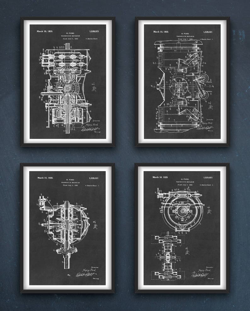 Engine Patent Car Poster Engine Motors Print Automobile | Etsy