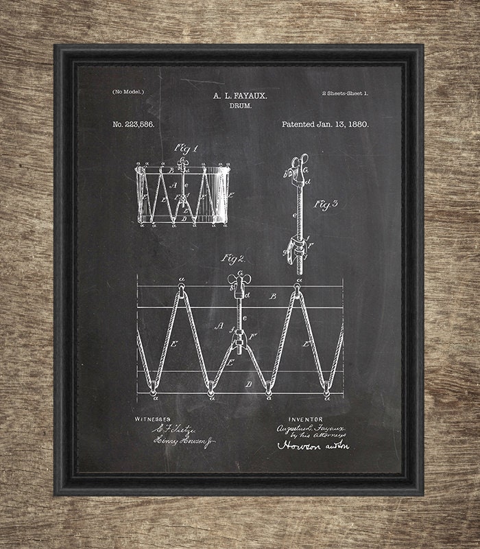 Drum Wall Decor Set of 6 Prints Drum Decor Drum Patent | Etsy