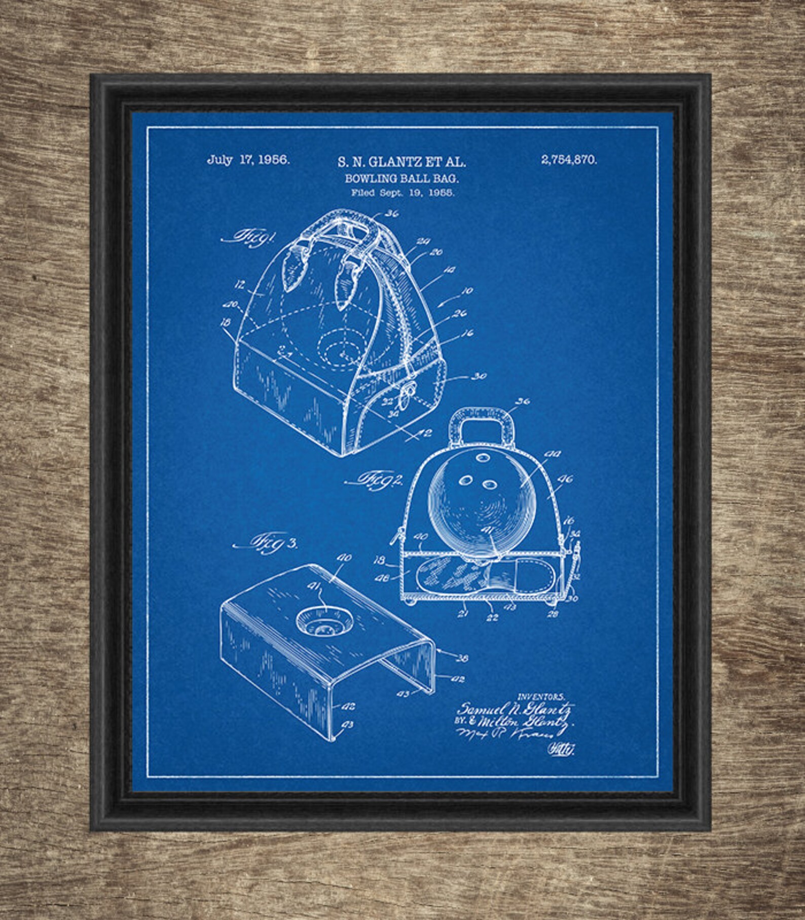Bowling Blueprint Bowling Wall Art Bowling Pin Blueprint - Etsy
