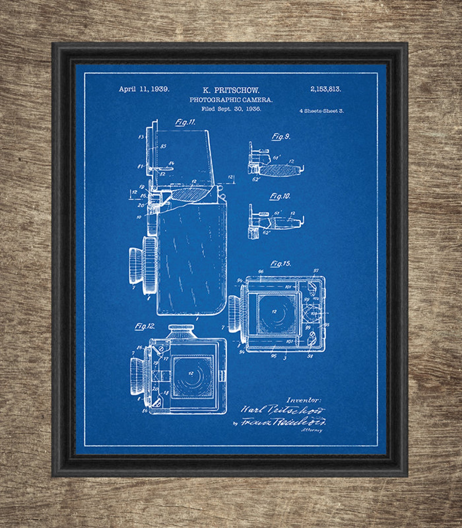 Camera Blueprint Art Photography Blueprint Camera Wall Art | Etsy