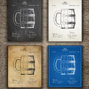 Beer Mug, Beer Mug Patent, Beer Mug Patent Print, Beer Mug Poster, Beer ...