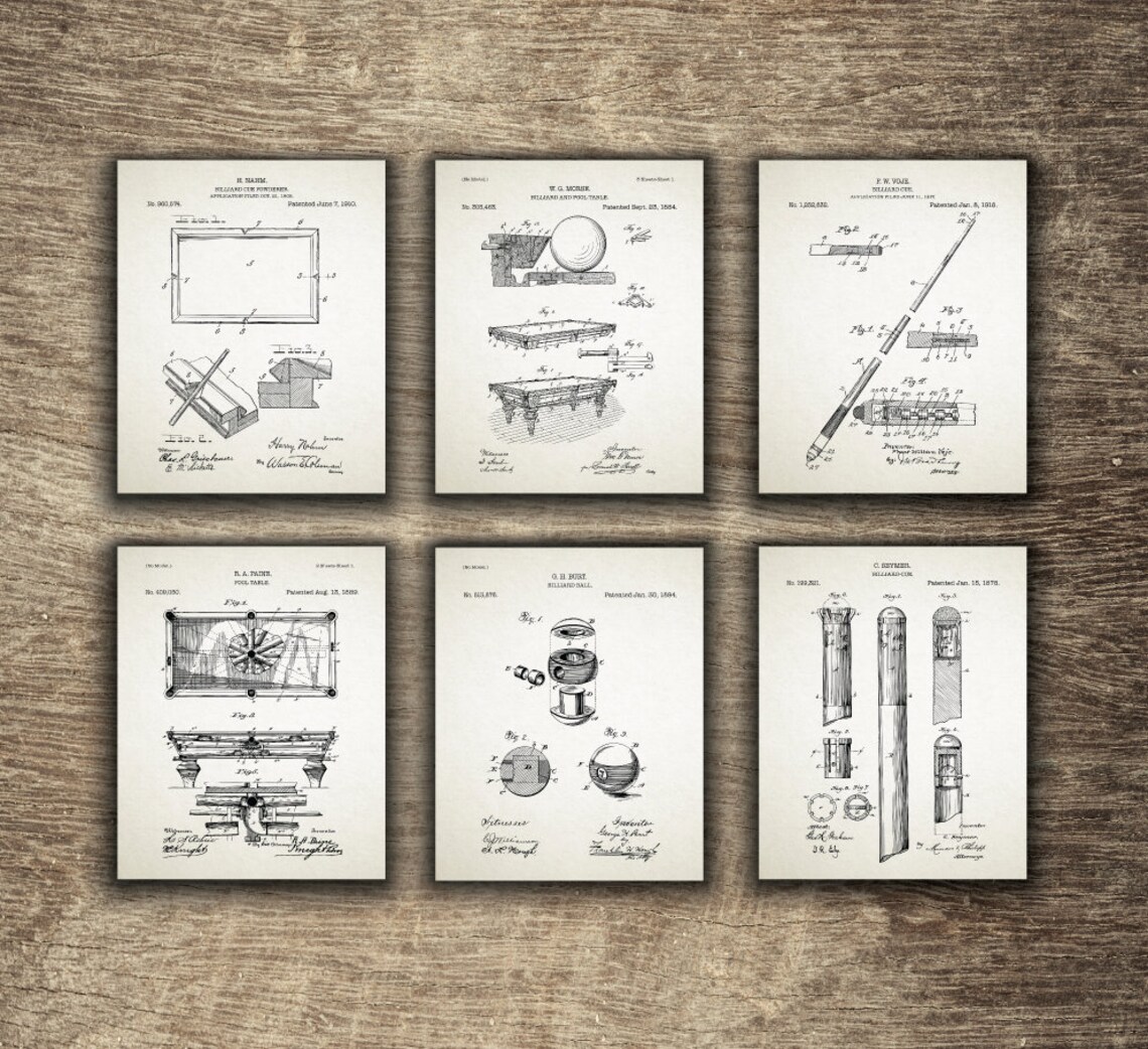 Pool Table Wall Art Billiards Room Decor Pool Poster Decor | Etsy