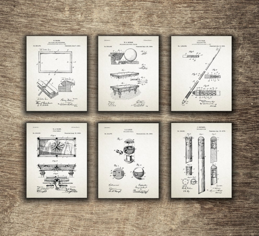 Pool Table Wall Art Billiards Room Decor Pool Poster Decor | Etsy