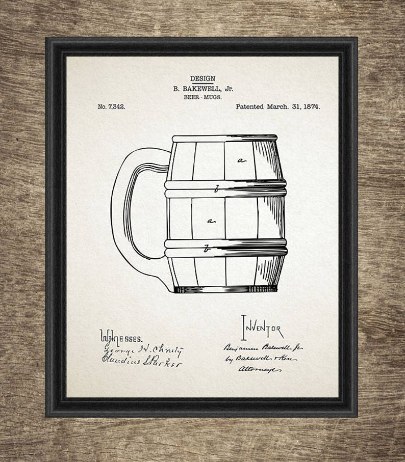 Beer Mug Beer Mug Patent Beer Mug Patent Print Beer Mug - Etsy