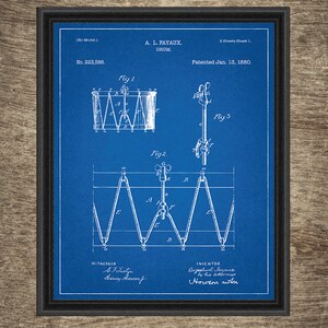 Drum Blueprint Set, Drum Blueprint, Music Blueprint, Drummer Art ...