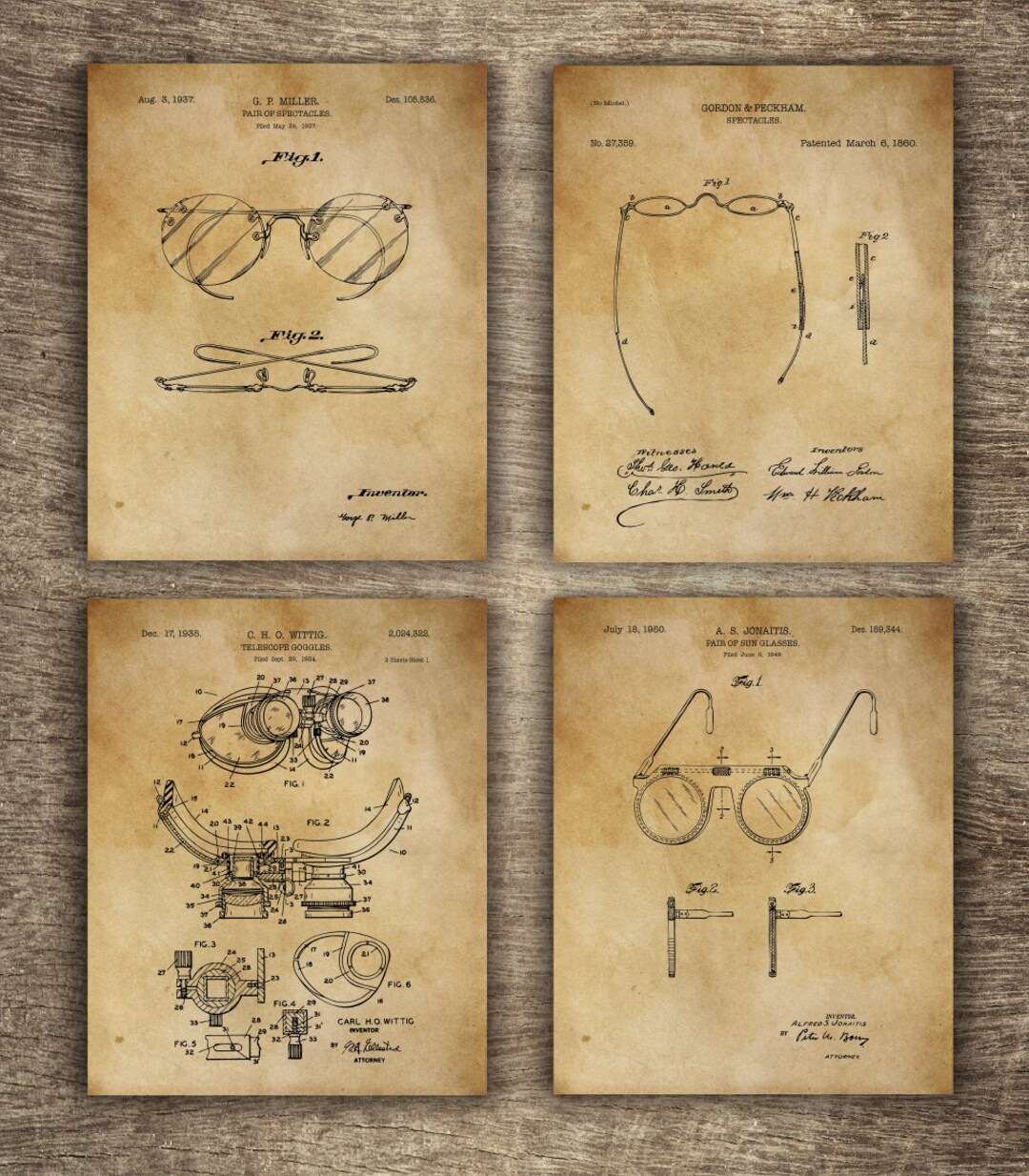 Vintage Spectacle Poster, Vintage Glasses Art, Vintage Nursery Decor ...