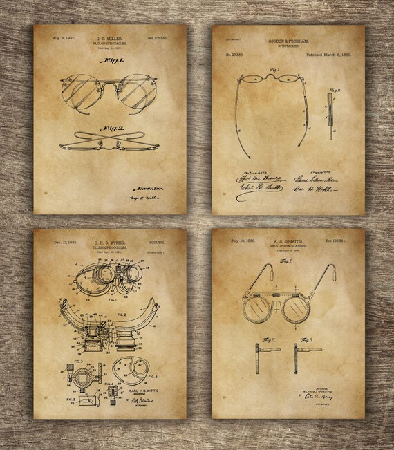 Vintage Spectacle Poster Vintage Glasses Art Vintage Nursery | Etsy Canada