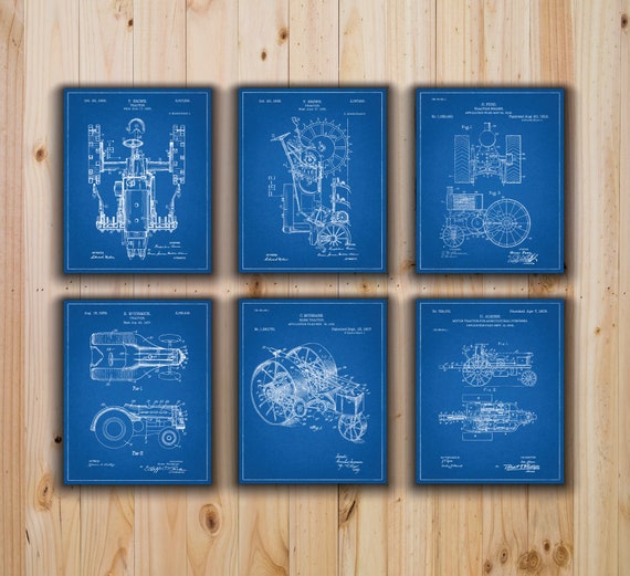 Tractor Blueprint Agricultural Vehicle Blueprint Farmhouse | Etsy
