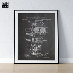 Air Conditioning Patent Printable, Air Conditioner Blueprint, AC ...