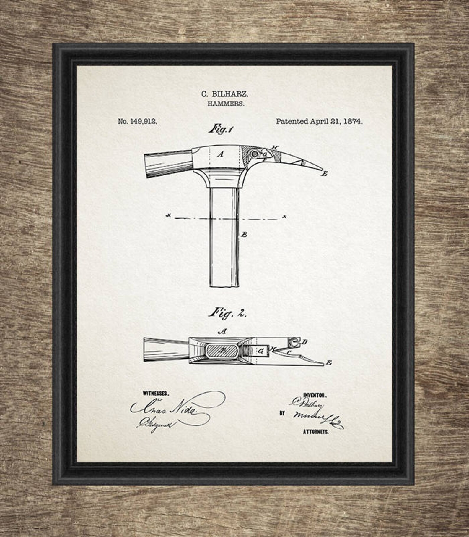 Hammer Patent Set of 4 Prints Hammer Print Hammer Poster | Etsy
