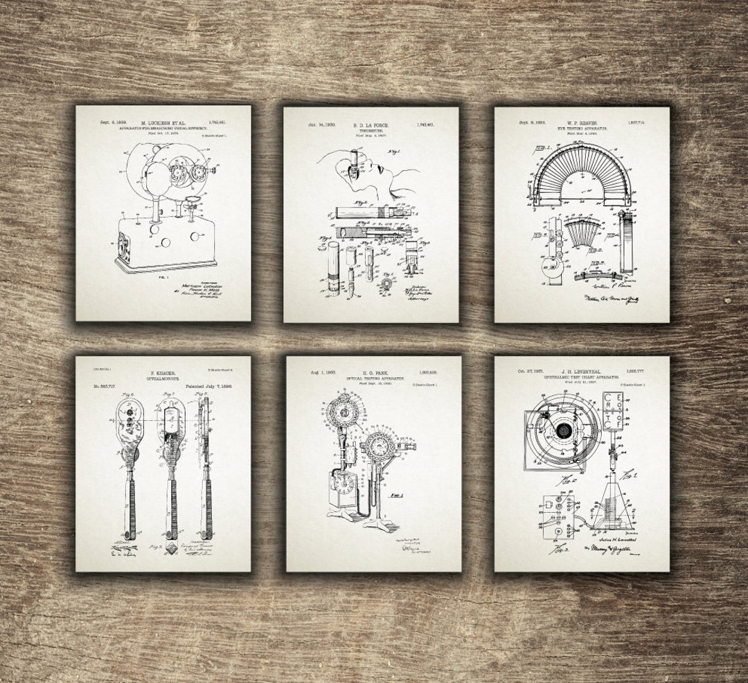 Ophthalmology Set of 6 Prints, Optometry Art, Optometry Gift, Optometry ...