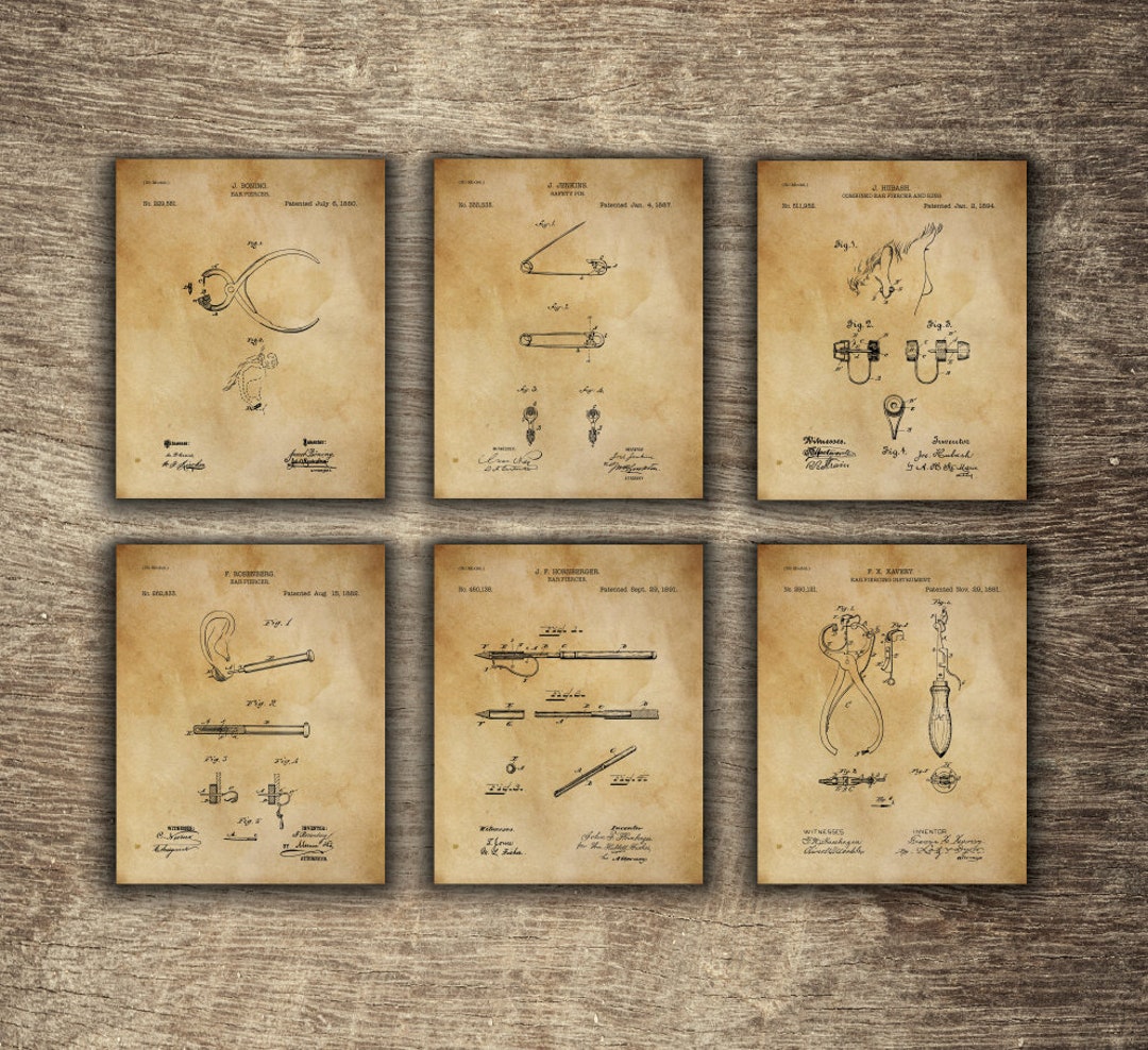 Vintage Piercing Decor, Piercing Gift Ideas, Piercing Wall Art ...