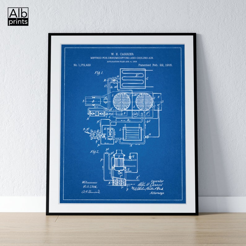 Air Conditioning Patent Printable Air Conditioner Blueprint | Etsy Canada