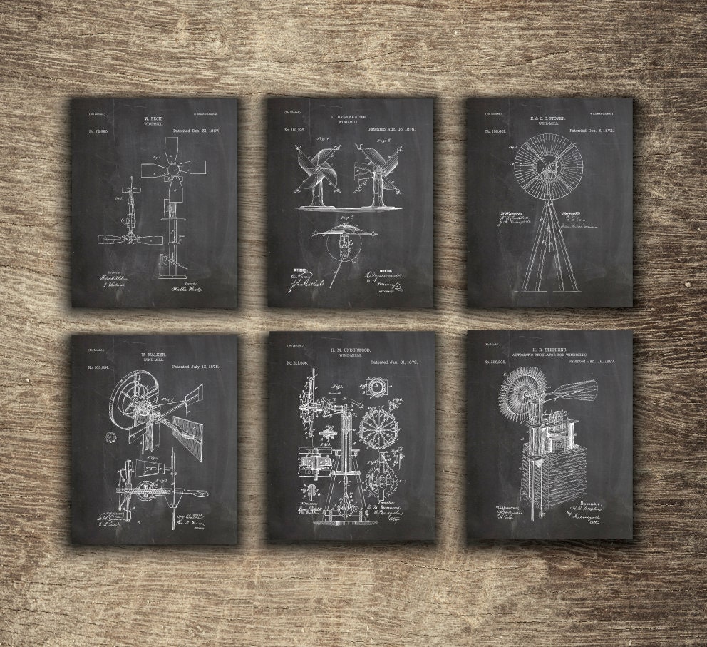 Windmill Set of 6 Posters Farmhouse Decor Windmill Wall - Etsy