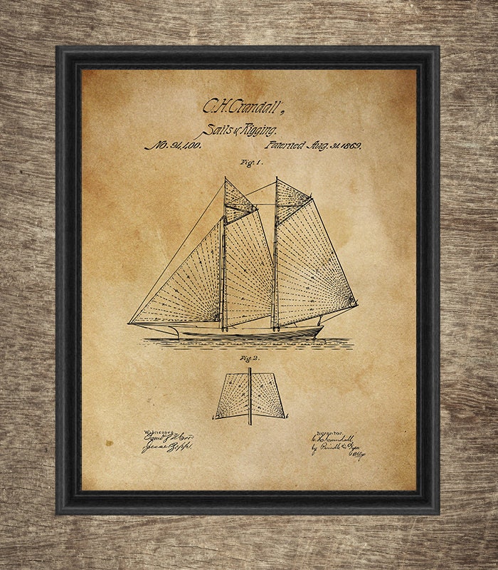 Vintage Nautical Decor Set of 6 Designs Vintage Nautical Art | Etsy