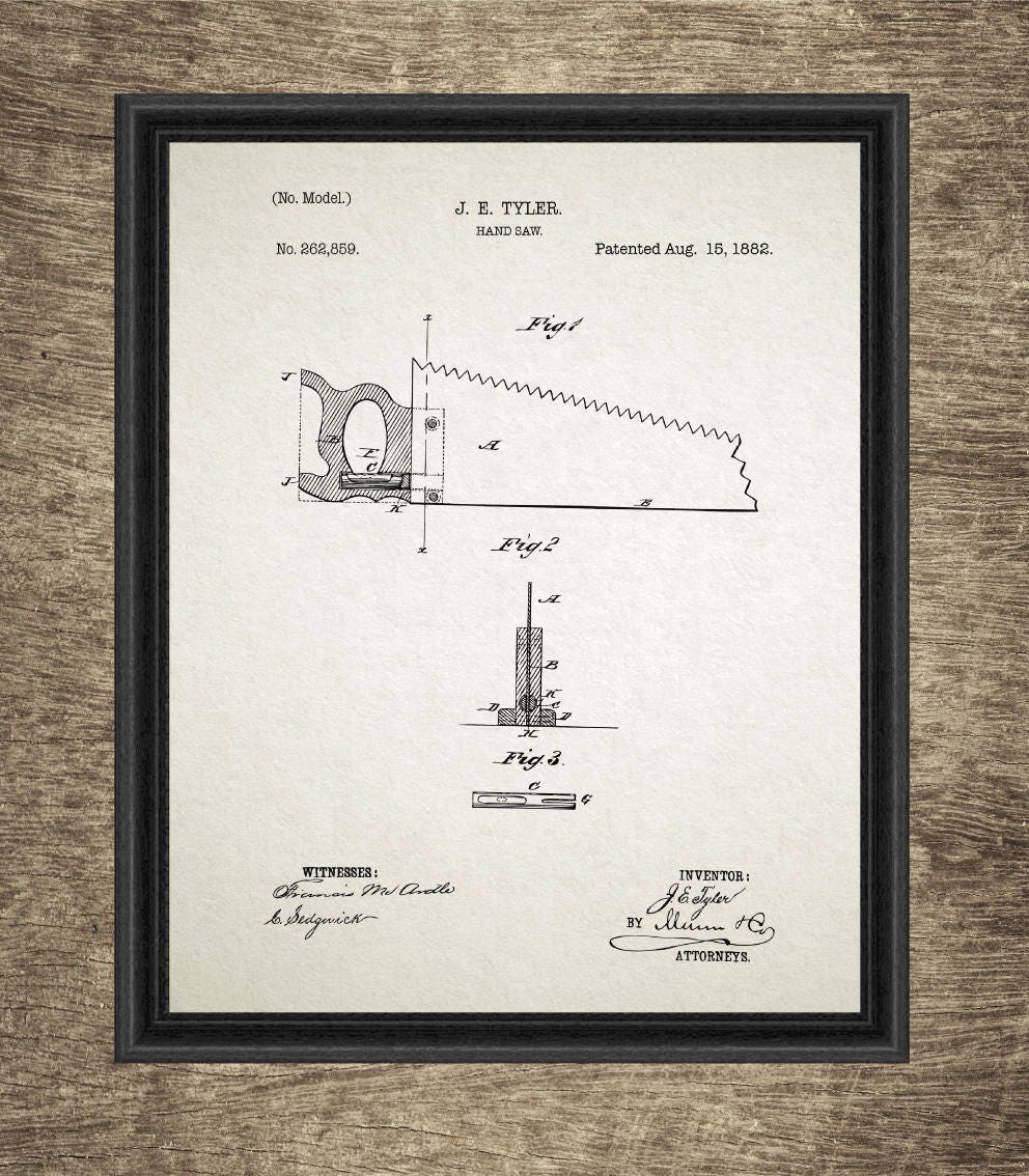 Woodworking Tools Patent Print Woodworking Gift Idea | Etsy