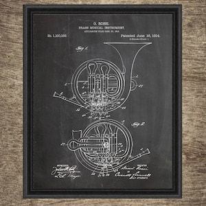 Brass Instrument Patent, Brass Instrument Decor, Brass Instrument ...