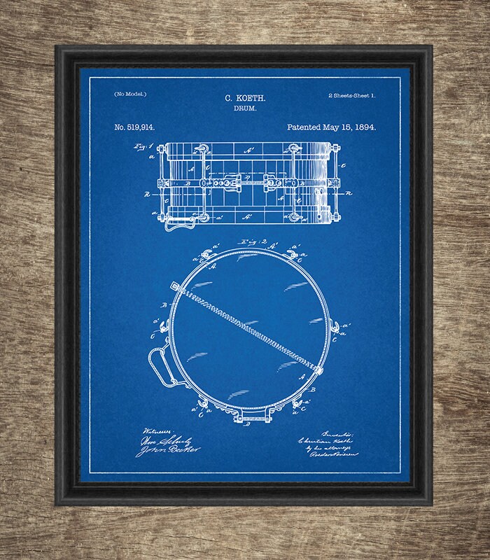 Drum Blueprint Set Drum Blueprint Music Blueprint Drummer - Etsy