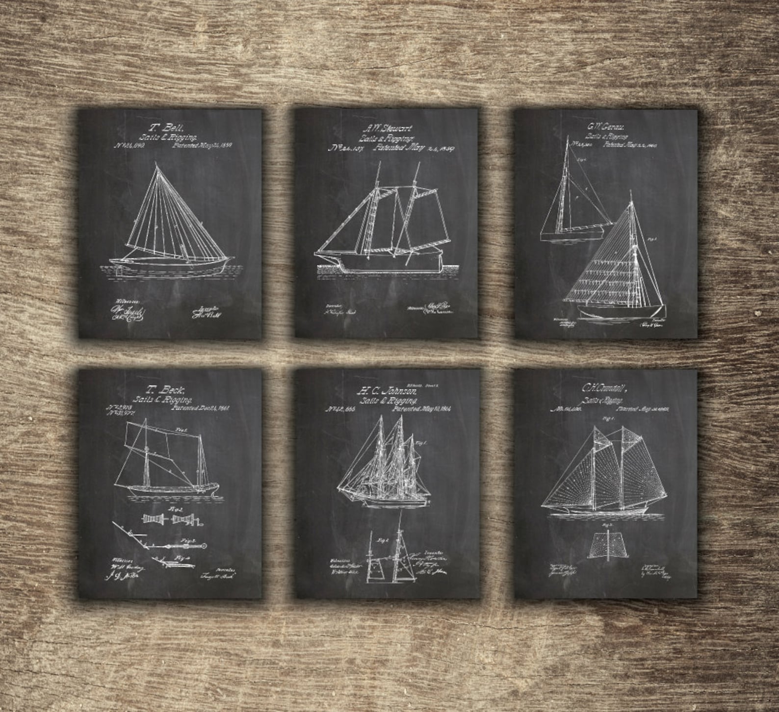 Nautical Art to Download Ship Set of 6 Posters Sailing Wall - Etsy