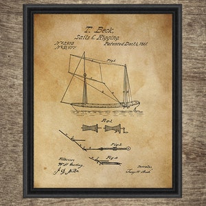 Vintage Nautical Decor Set of 6 Designs, Vintage Nautical Art, Boat ...