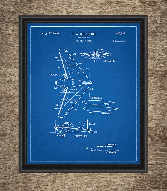 Airplane Blueprint Set of 6 Designs Aircraft Blueprint - Etsy