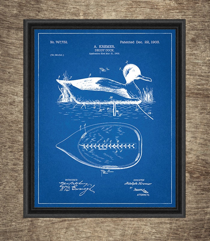 Hunting Art Blueprint Duck Hunting Gift Duck Call Duck - Etsy