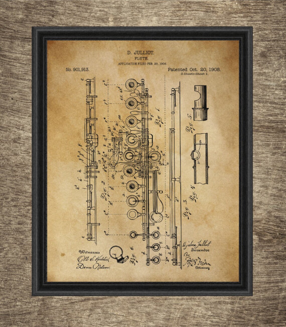 Flute Patent Print Flute Poster Flute Gift Flute Blueprint | Etsy