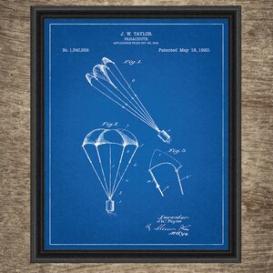 Parachute Set of 6 Blueprints Parachutist Blueprint, Skydiving ...