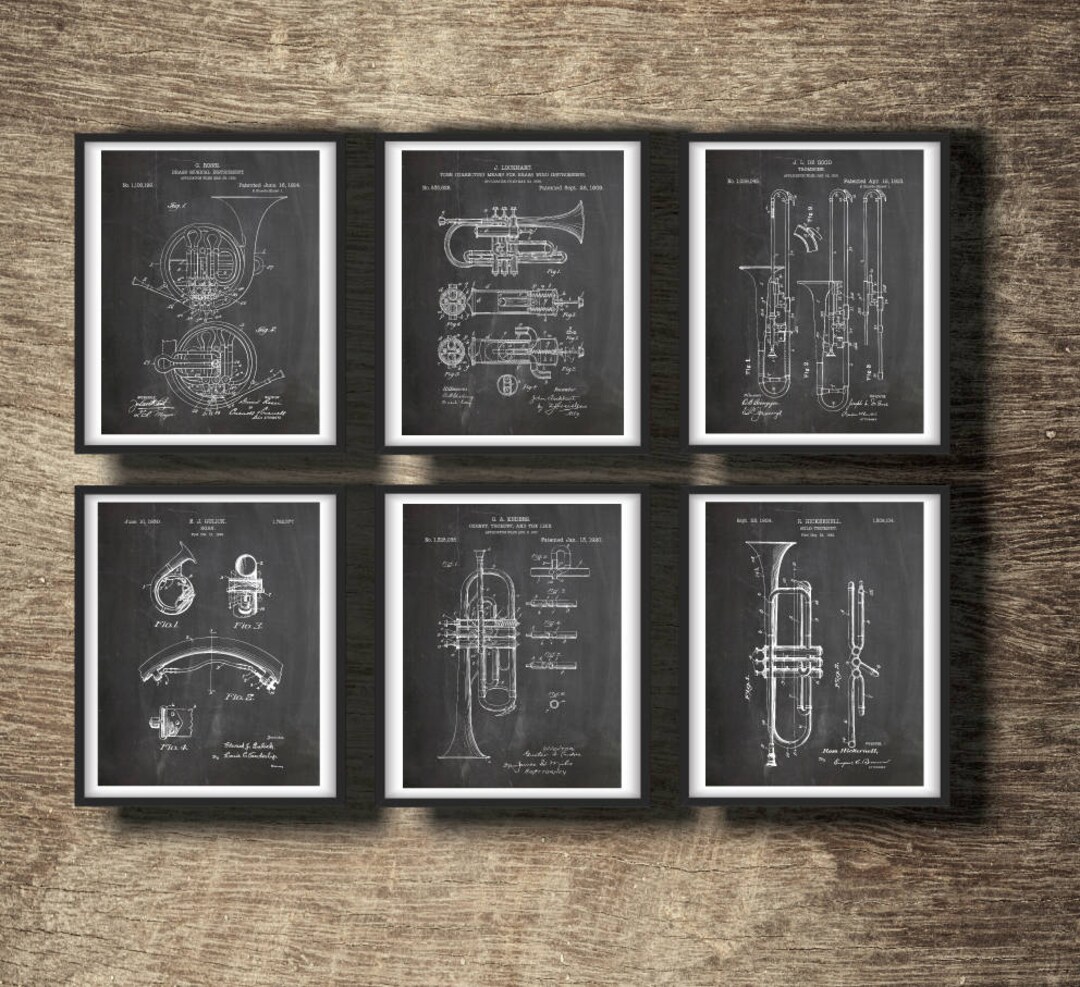 Brass Instrument Patent, Brass Instrument Decor, Brass Instrument ...