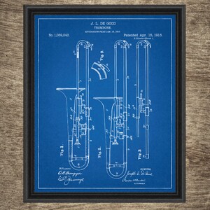 Music Instruments Patent Set of 6 Prints | Music Instruments Decor ...
