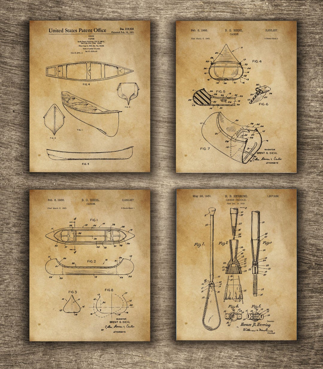 Vintage Canoe Print | Vintage Canoe Patent | Canoe Paddle | Canoe Art ...