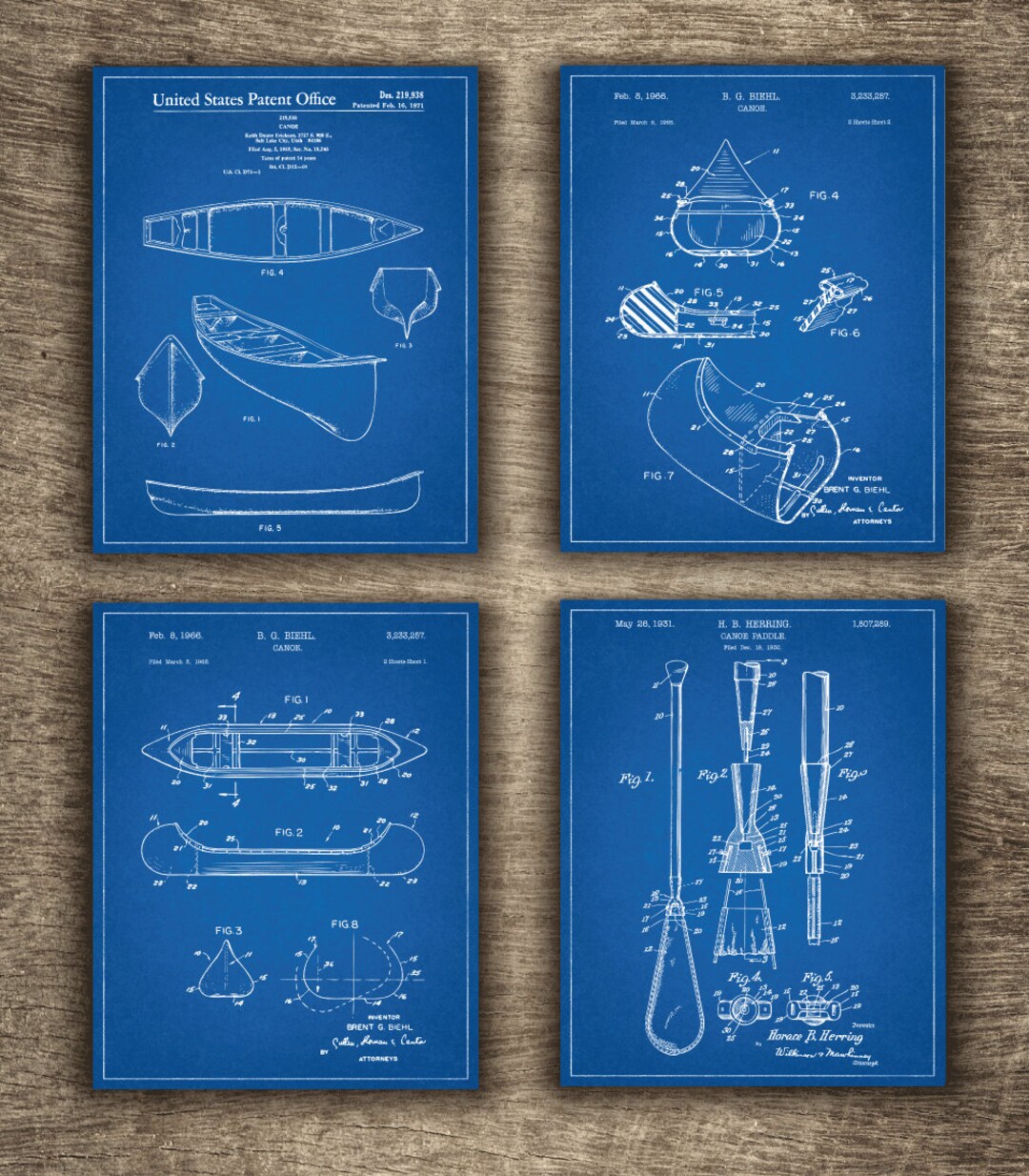 Canoe Patent Set | Canoe Patent | Canoe Paddle Poster | Canoe Art Print ...
