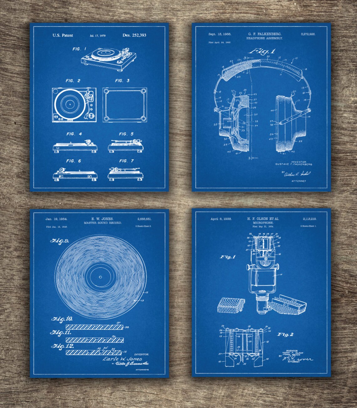Dj Print Set of 4 Patents DJ Print Posters Dj Gift Dj Wall | Etsy
