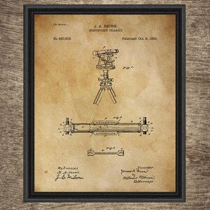 Vintage Surveyors, Transit Poster, Surveyor Gift, Transit Patent ...